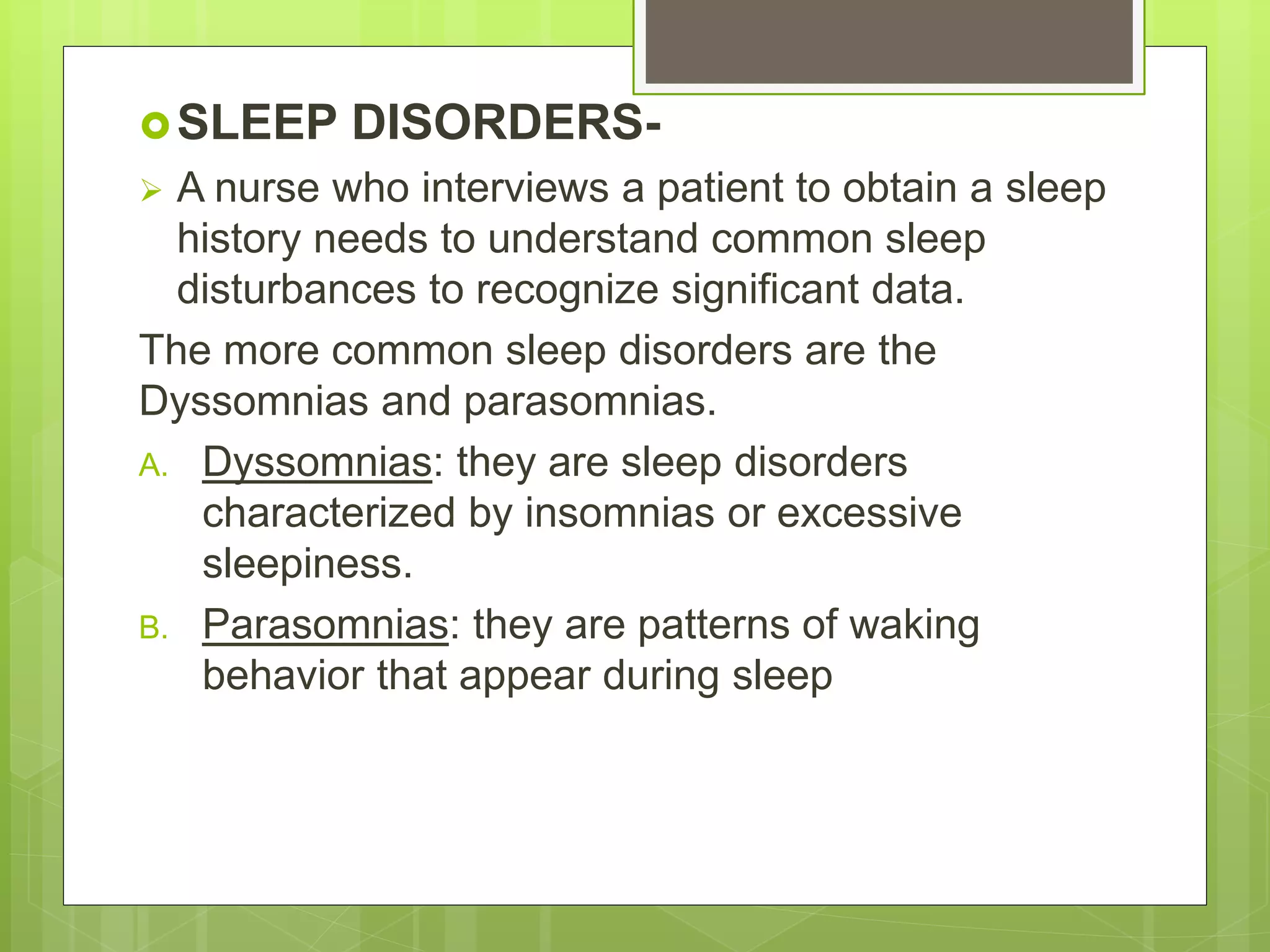 Presentation on sleep pattern | PPTX