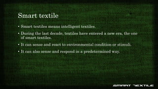 Presentation on Smart Textile | PPTX