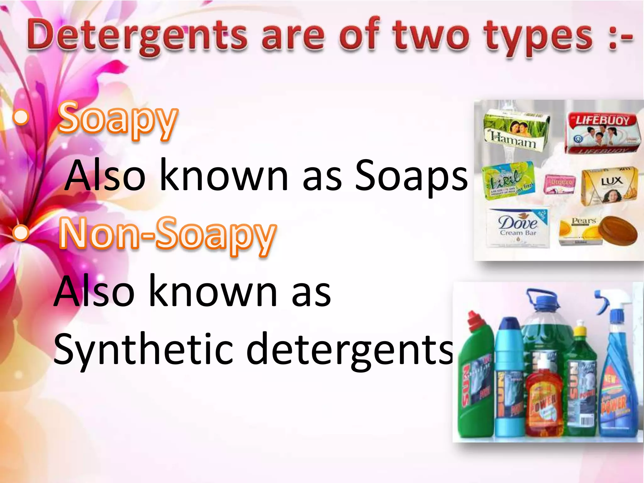 Presentation on soaps and detergents | PPTX