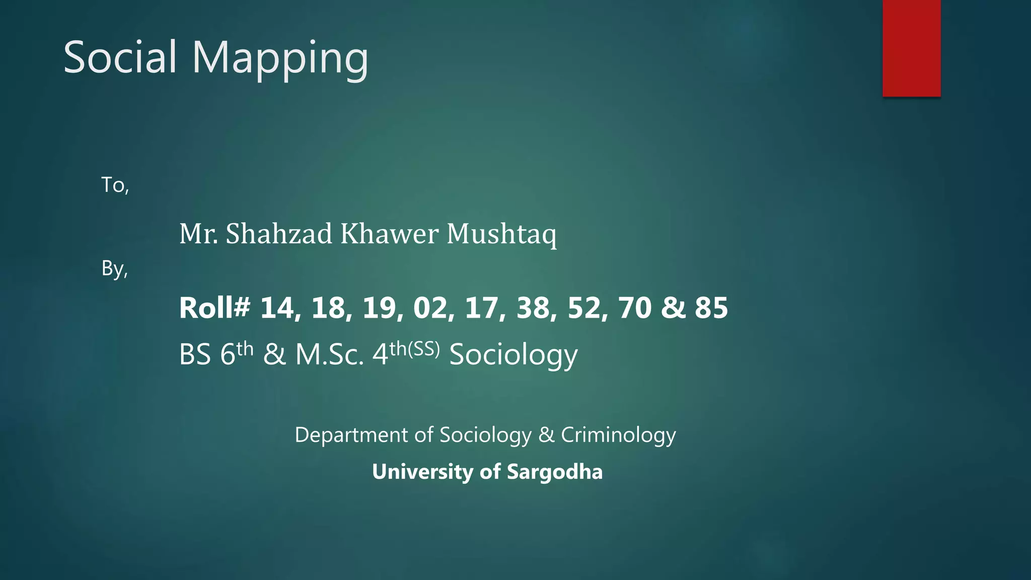 Presentation on social mapping | PPTX