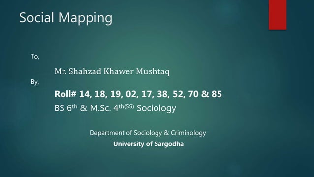 Presentation on social mapping | PPTX