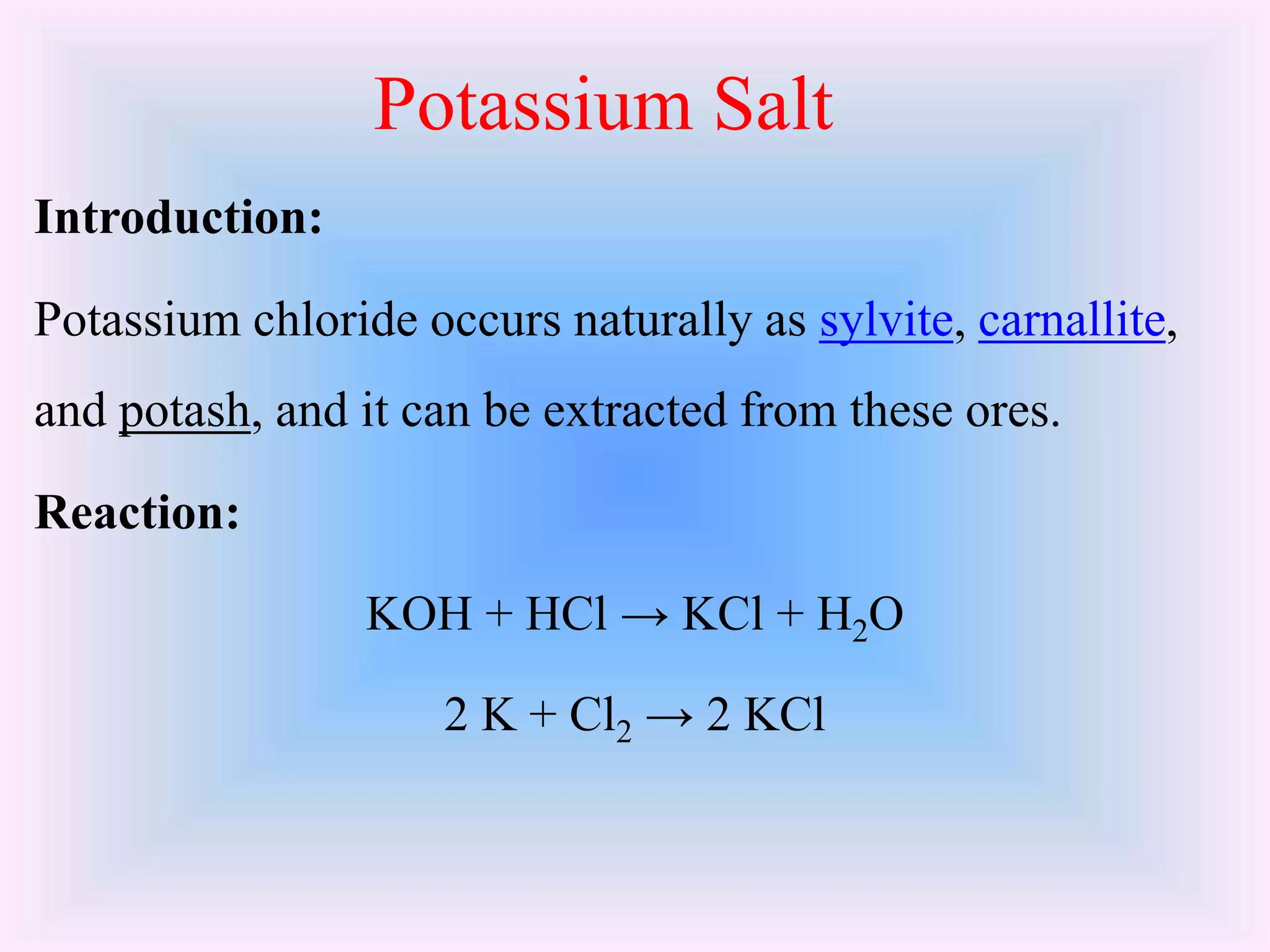 Presentation on sodium salt & potassium salt | PPTX