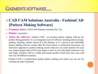 Presentation on software use in textile. | PPTX | Computer Software and ...