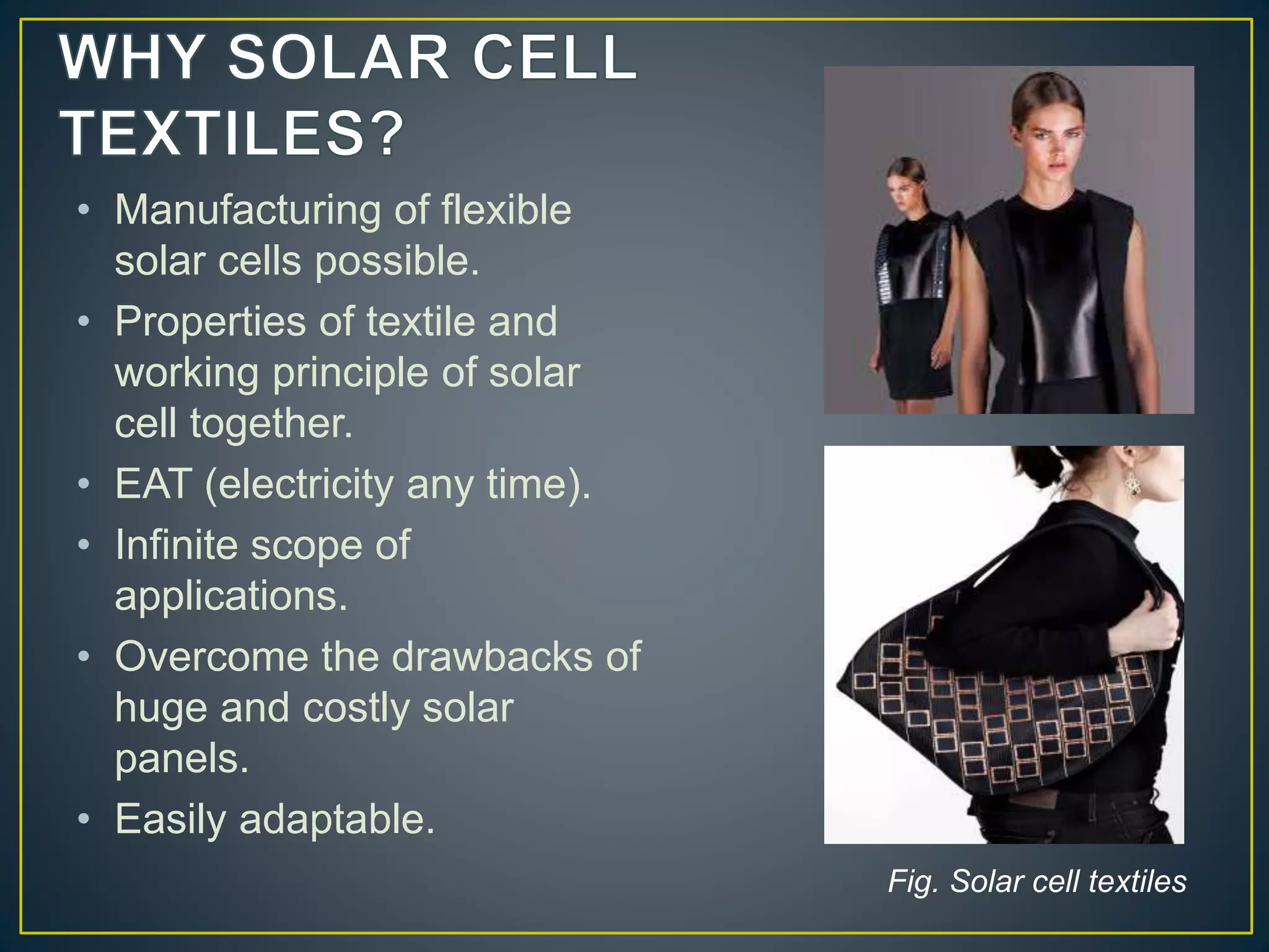 Presentation on solar cell textiles | PPTX
