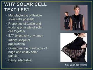 Presentation on solar cell textiles | PPTX