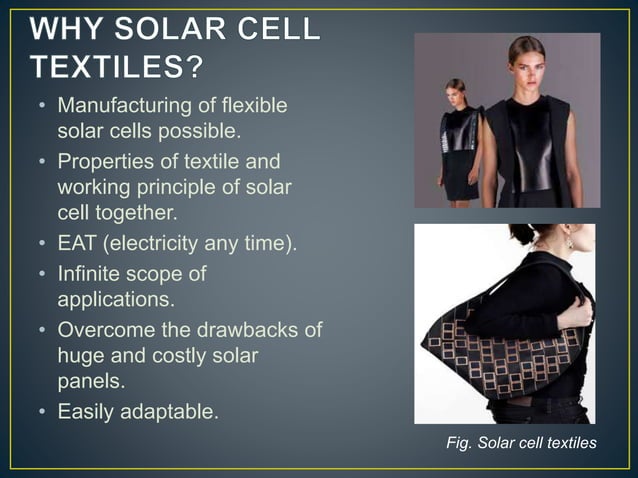 Presentation on solar cell textiles | PPTX