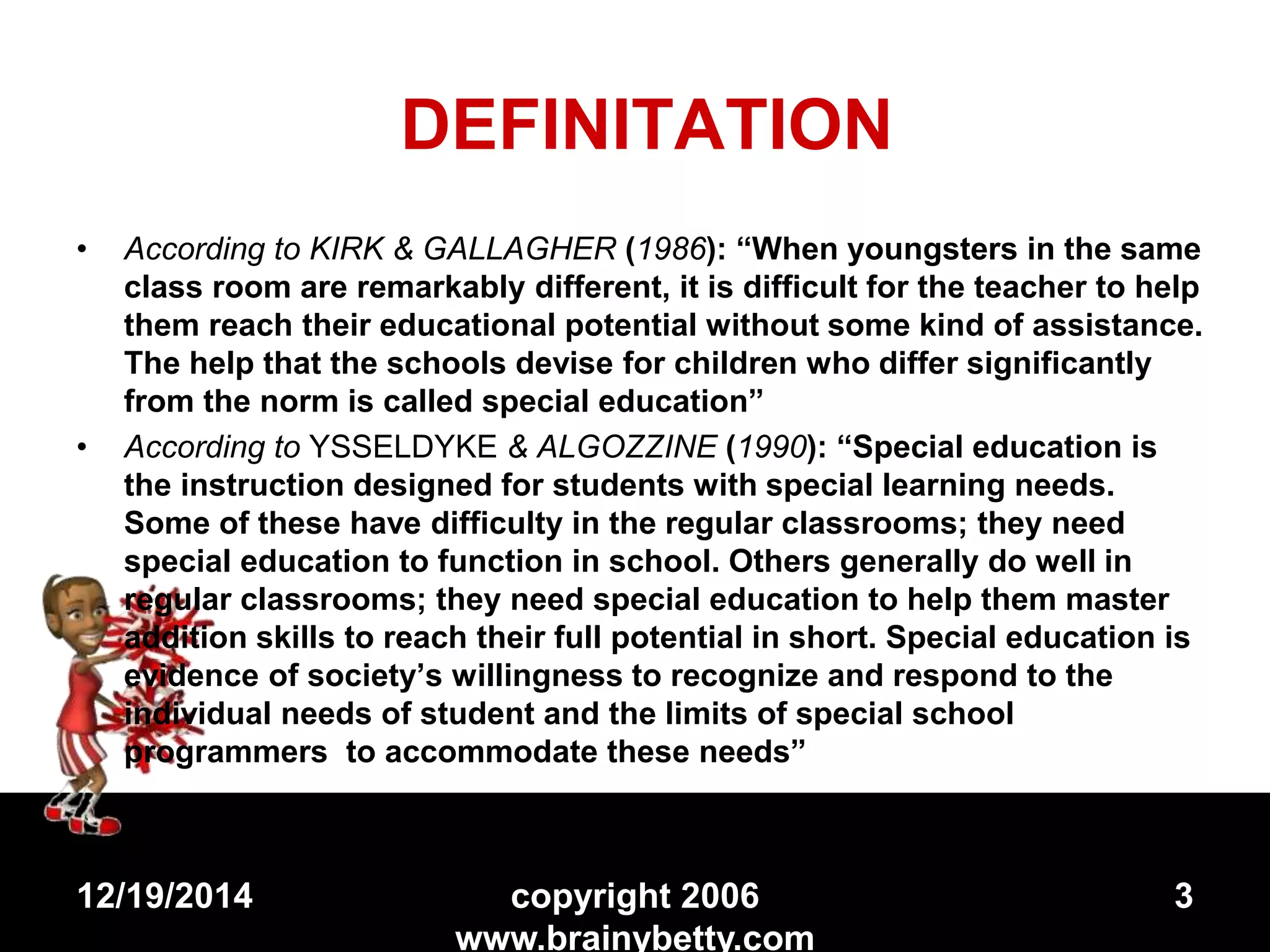 special education,characteristics, objectives & principles. | PPTX