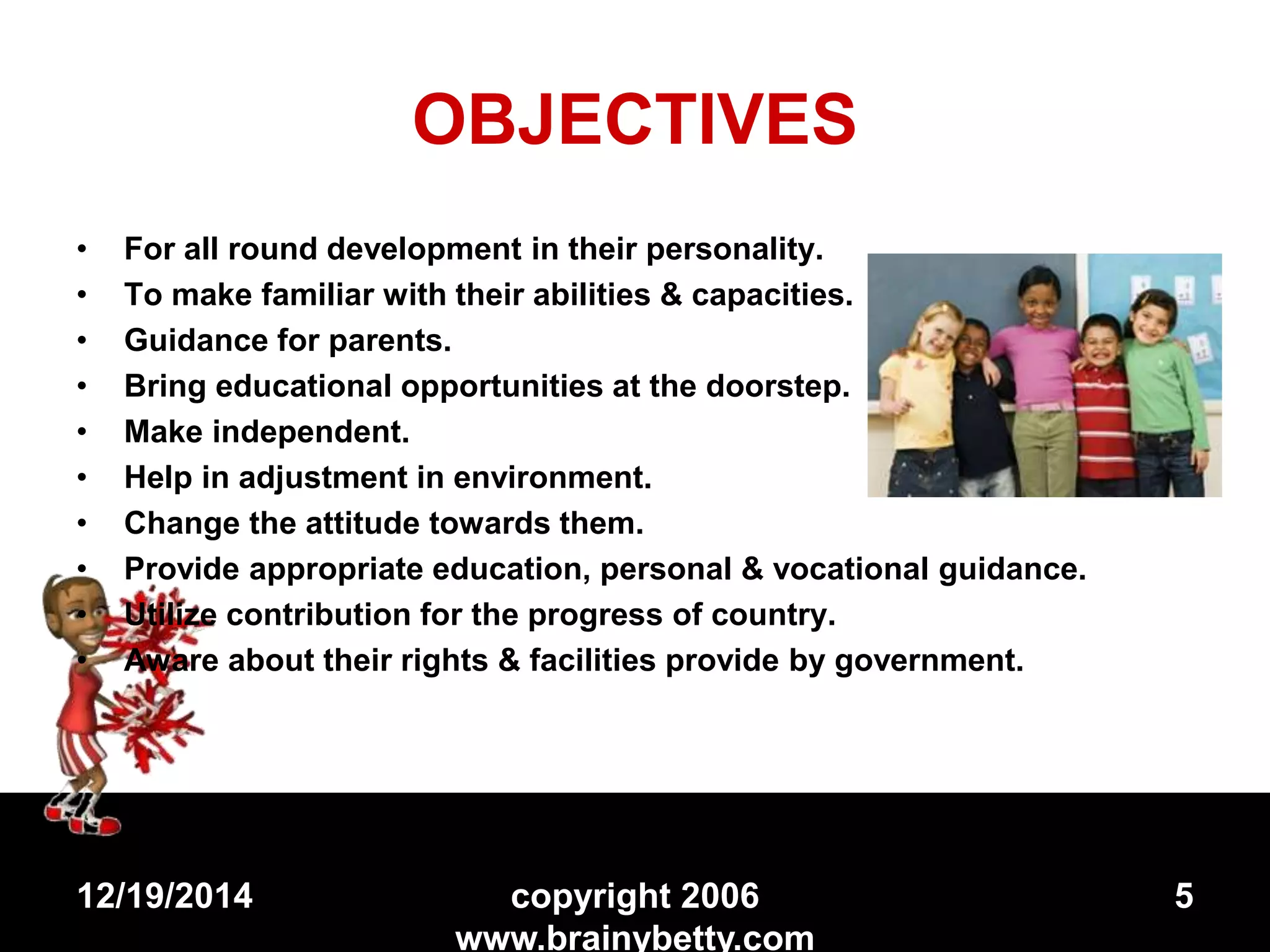 special education,characteristics, objectives & principles. | PPTX