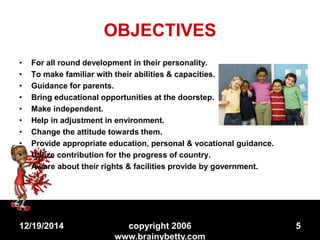 special education,characteristics, objectives & principles. | PPTX