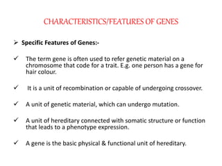 Presentation on st. and function of gene | PPTX