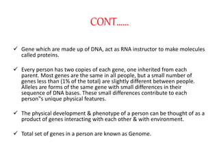 Presentation on st. and function of gene | PPTX