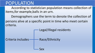 Presentation on stable and stationary population by Amin | PPT