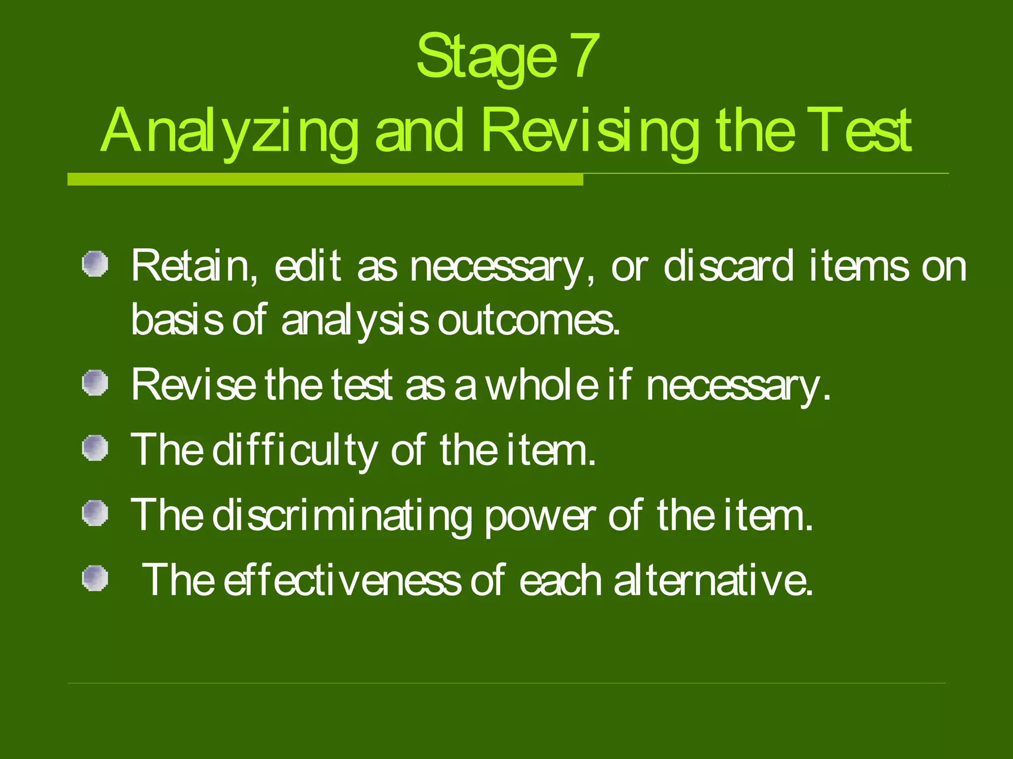 stages of test construction | PPT
