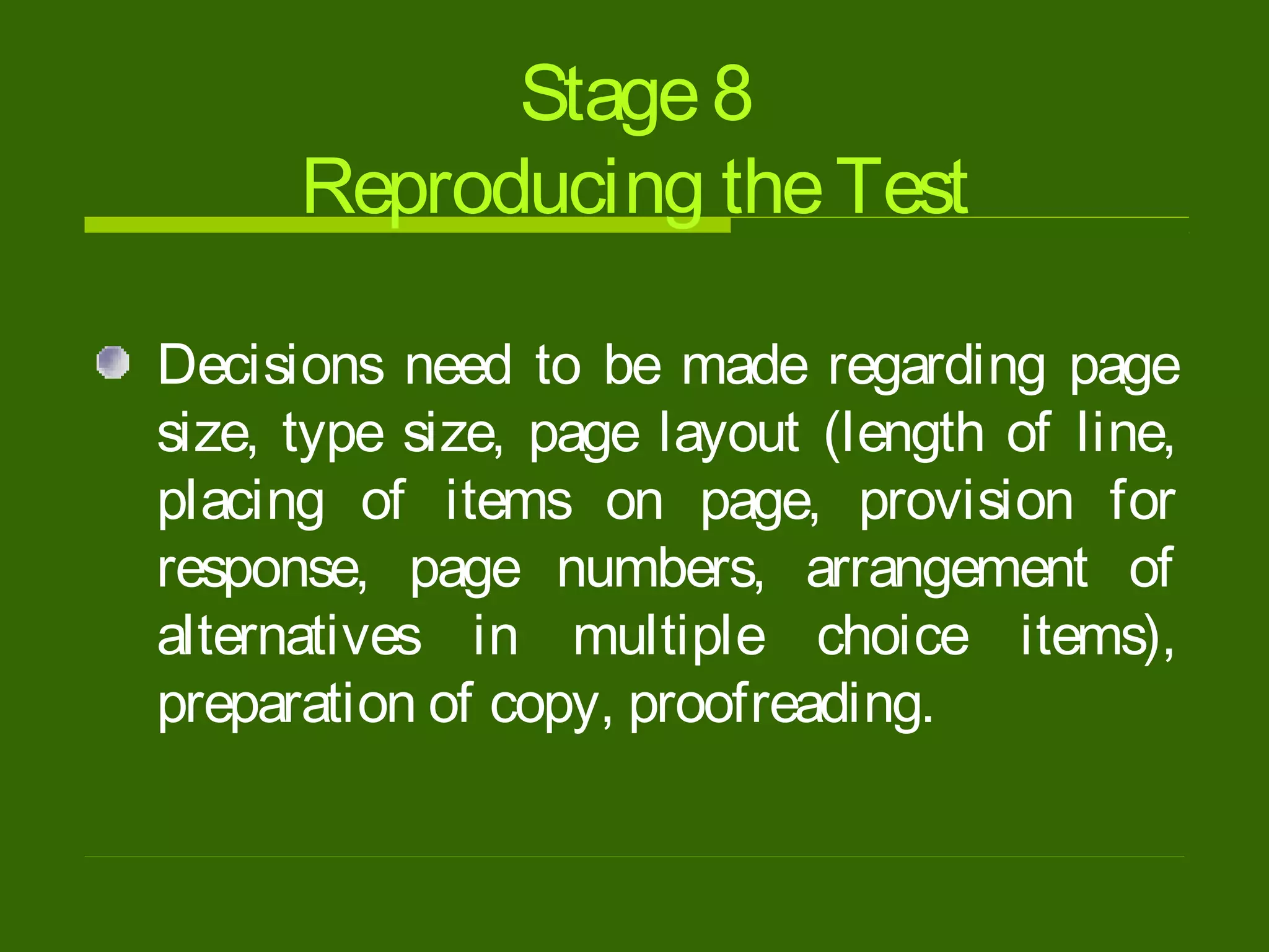 stages of test construction | PPT
