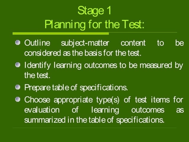 stages of test construction | PPT
