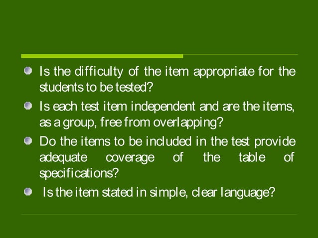 stages of test construction | PPT