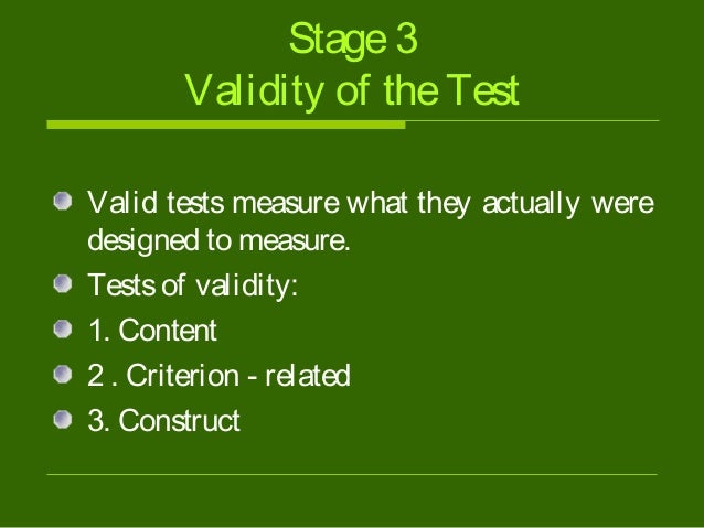 stages of test construction