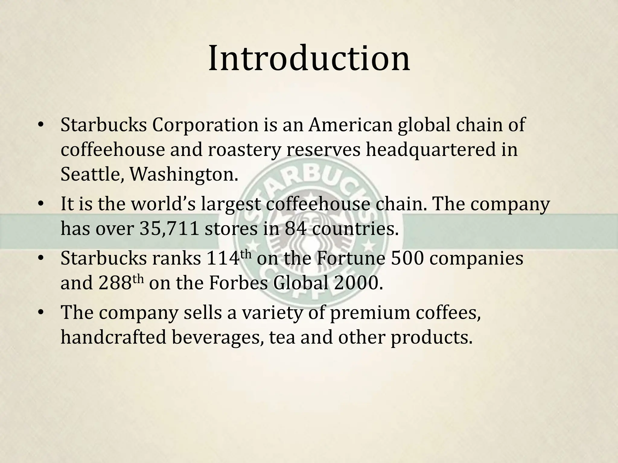 Presentation on Starbucks Marketing Strategy | PPTX