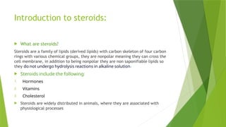 Presentation on steroids medical uses and potential side effects | PPTX