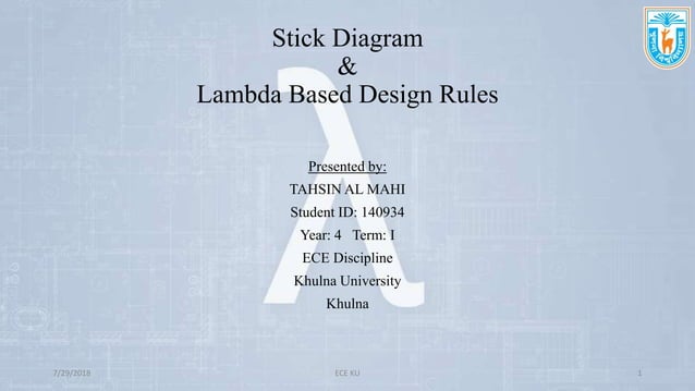 Stick Diagram and Lambda Based Design Rules | PPTX