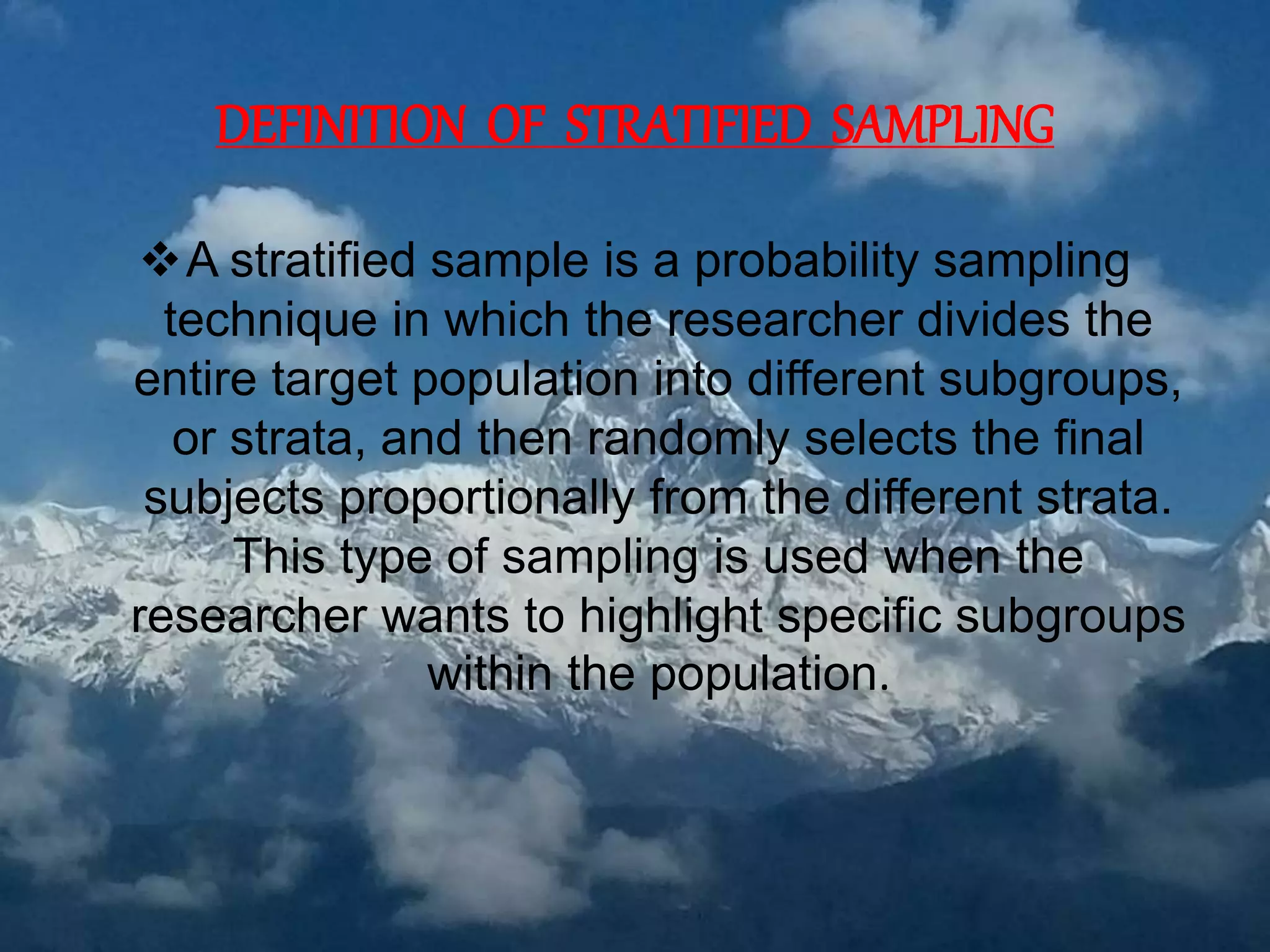 Presentation on stratified sampling | PPTX