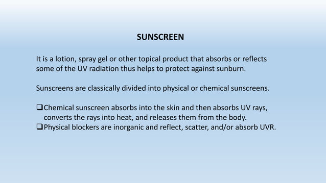 presentation on sunprotection, sunscreen classification and regulatory aspects.pptx