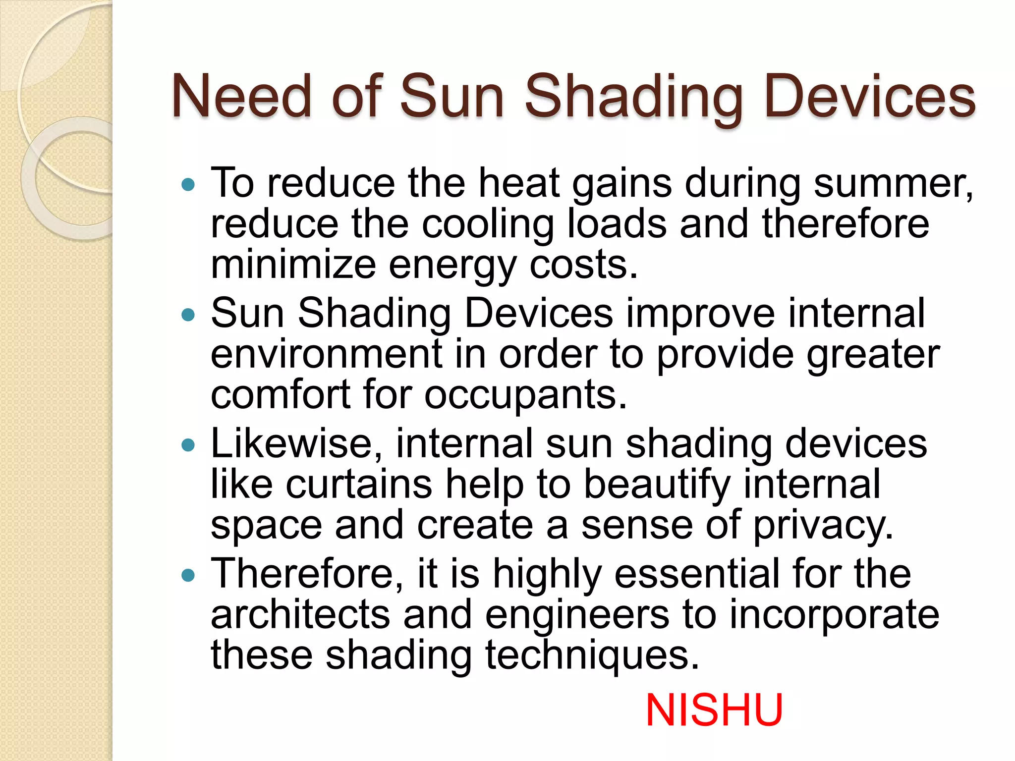 Sun Shading Devices | PPTX