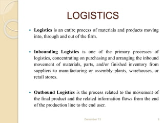 Presentation on supply chain management | PPTX