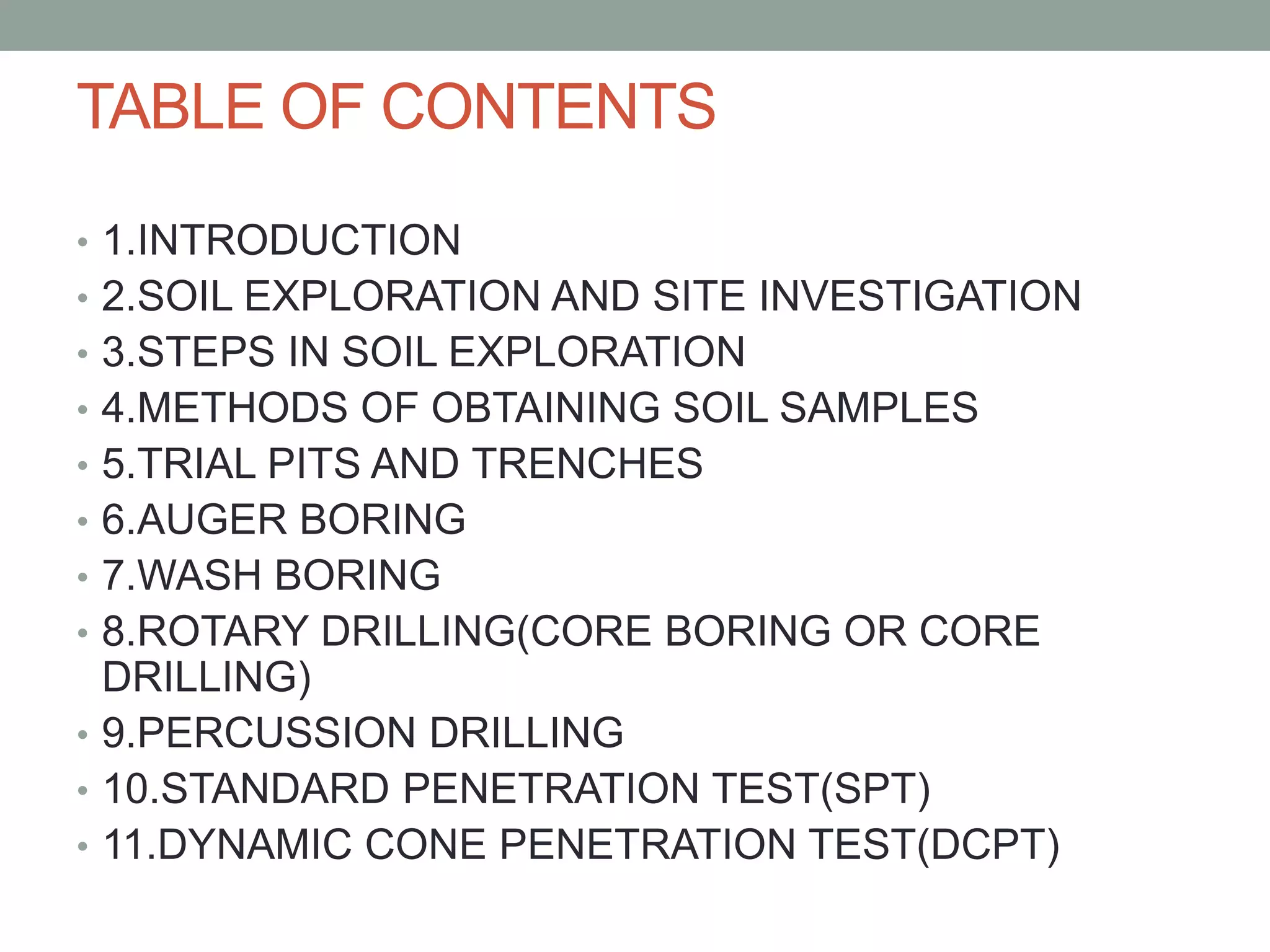 Presentation on surface investigation techniques for foundation | PPTX