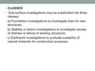 Presentation on surface investigation techniques for foundation | PPTX