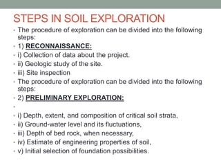 Presentation on surface investigation techniques for foundation | PPTX