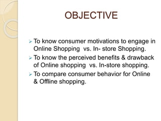 Presentation on survey online vs. offline shopping | PPTX