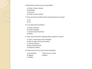 Presentation on survey online vs. offline shopping | PPTX