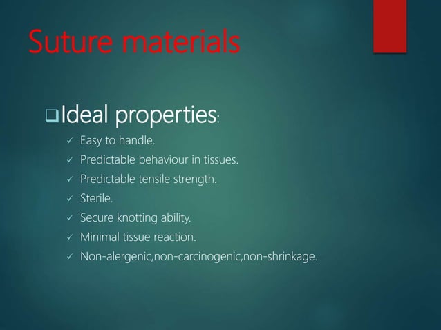 Suture Materials and Suturing Techniques | PPTX | First Aid | Injuries