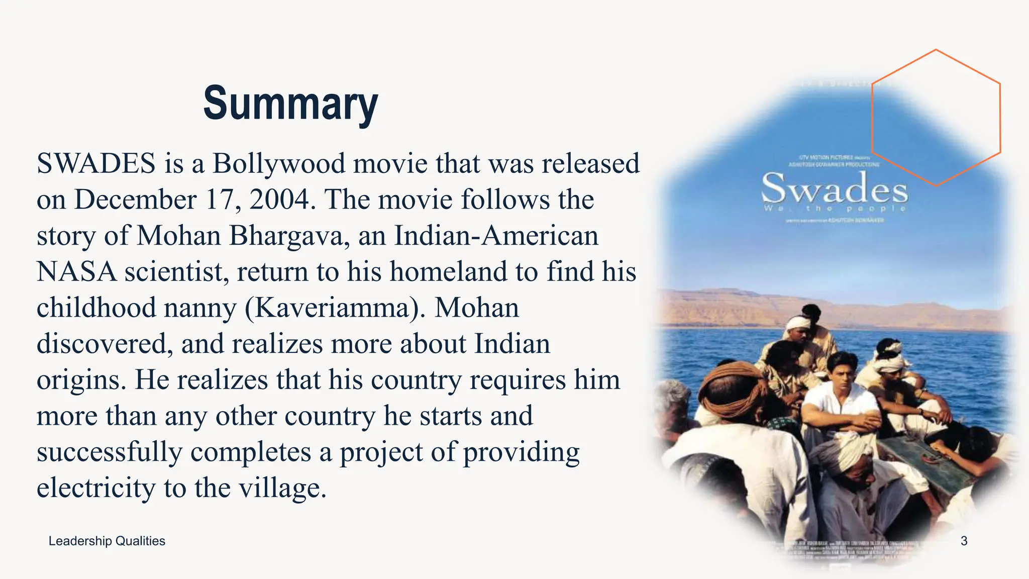 "Swades" Movie Review on Leadership Qualities | PPTX