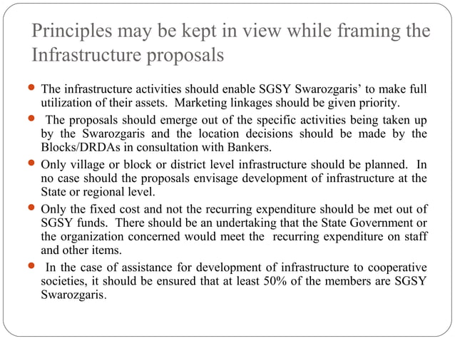 Presentation on swarnjayanti gram swarozgar yojana (sgsy | PPT