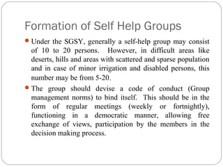 Presentation on swarnjayanti gram swarozgar yojana (sgsy | PPT