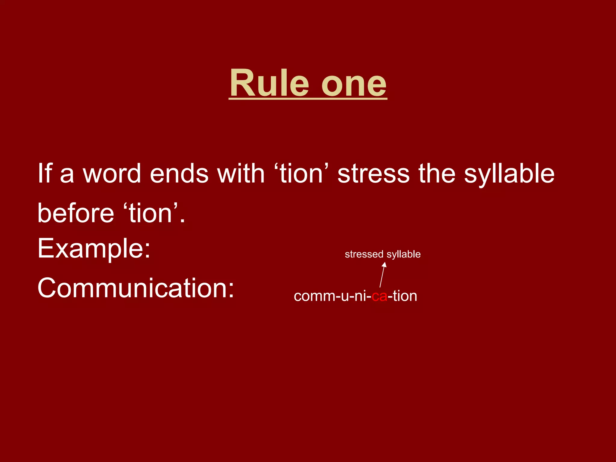 Presentation on syllable_stress1 | PPS