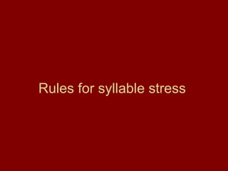 Presentation on syllable_stress1 | PPS