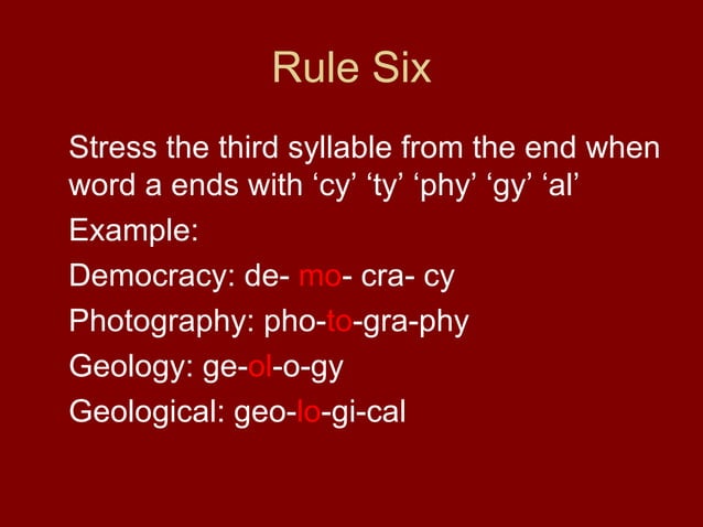Presentation on syllable_stress1 | PPT