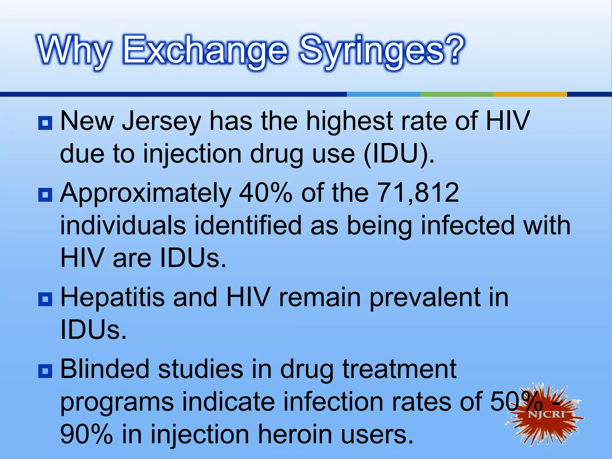 Presentation on Syringe Exchange in Newark, New Jersey | PPT