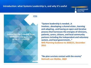 Systems Leadership presentation for healthwatch annual conference | PDF ...