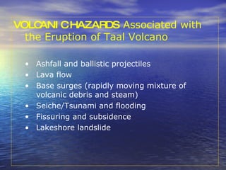 Presentation on taal volcano preparedness activities | PPT