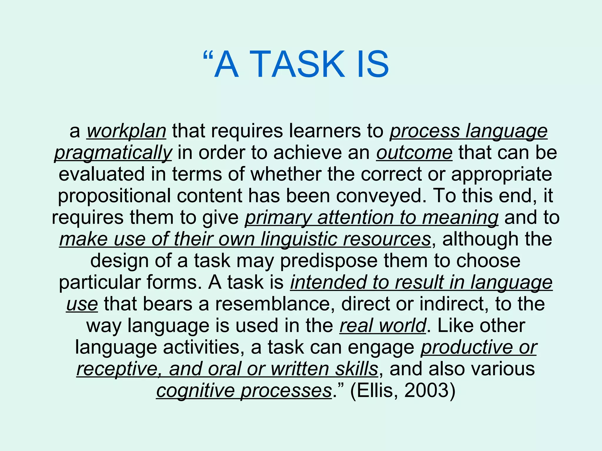 TASK-BASED APPROACH | PPS | Homework and Study | Education