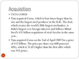 Presentation on tata corus | PPT