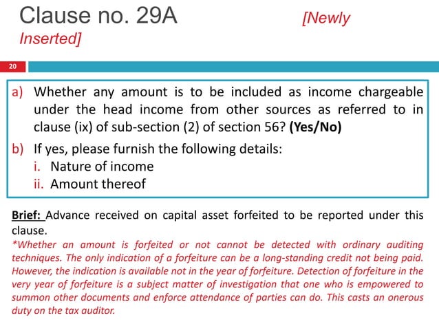 Presentation on Tax Audit and relevant clauses | PPTX
