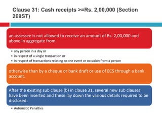 Presentation on Tax Audit and relevant clauses | PPTX