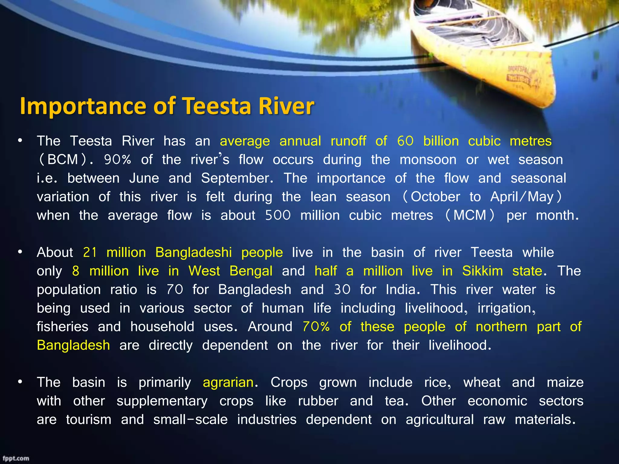 Teesta River (Past, Present and Future Prospect) | PPTX