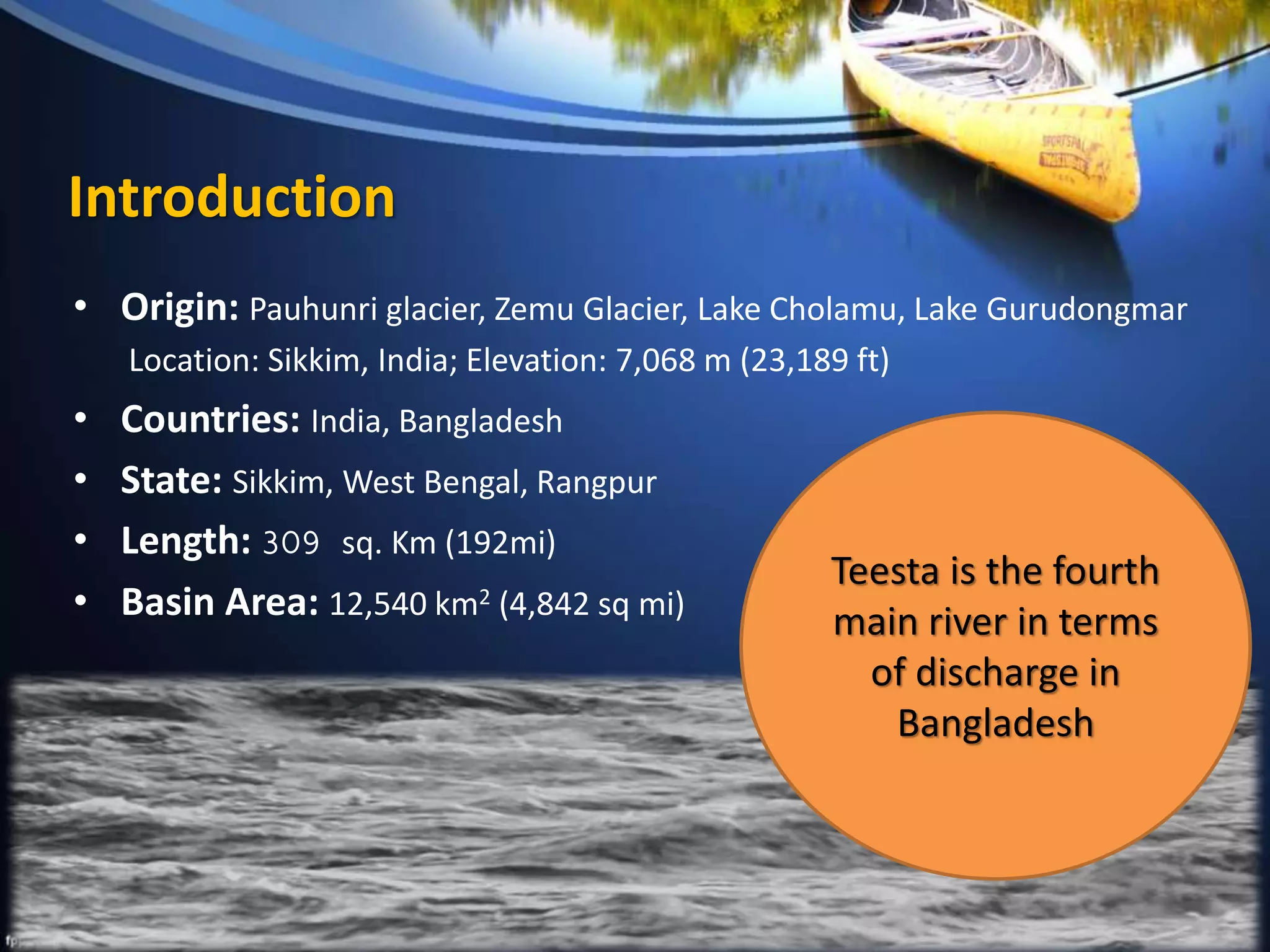 Teesta River (Past, Present and Future Prospect) | PPTX