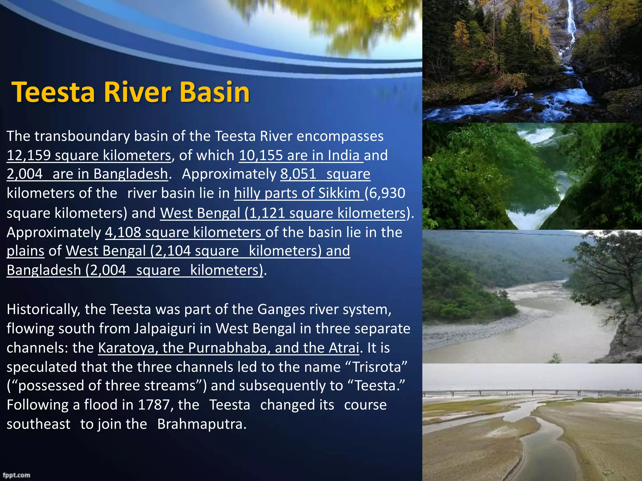 Teesta River (Past, Present and Future Prospect) | PPTX